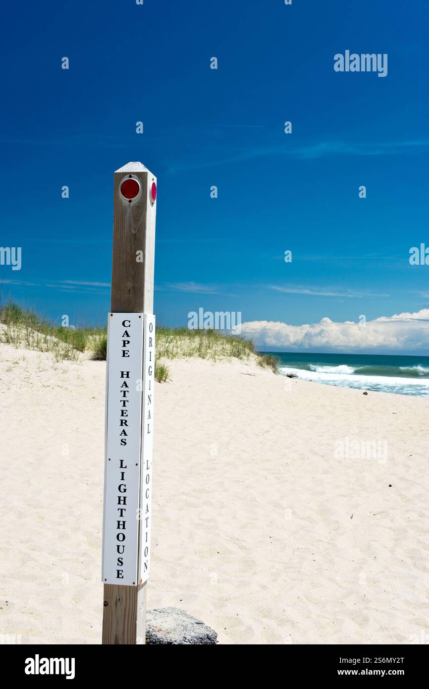 The original site of the Cape Hatteras lighthouse, moved due to erosion ...