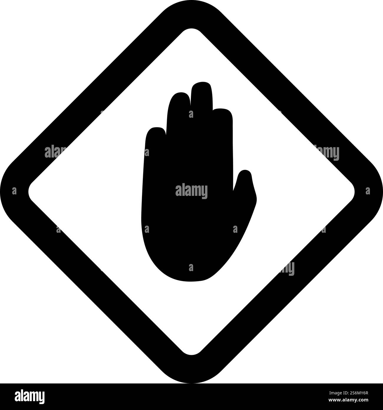 Icon Of Warning Hand. Black Stencil Design. Vector Illustration Stock ...