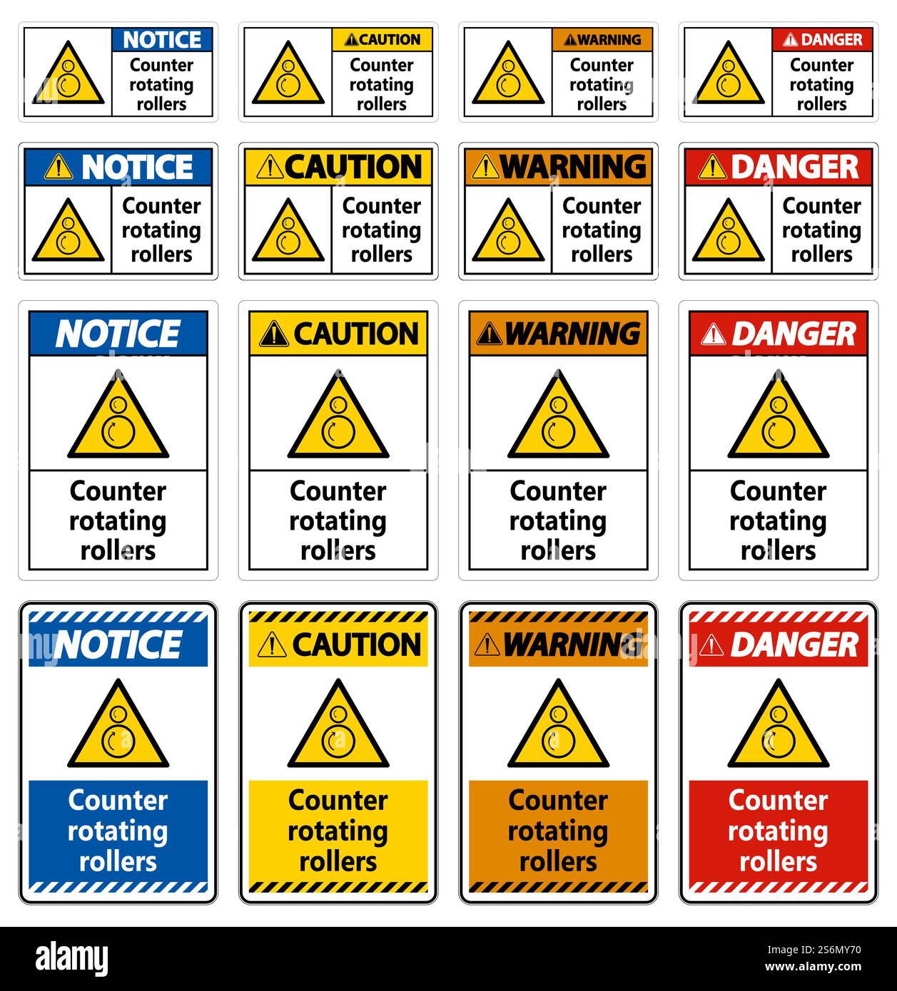 Counter rotating rollers sign on white background Stock Vector Image ...