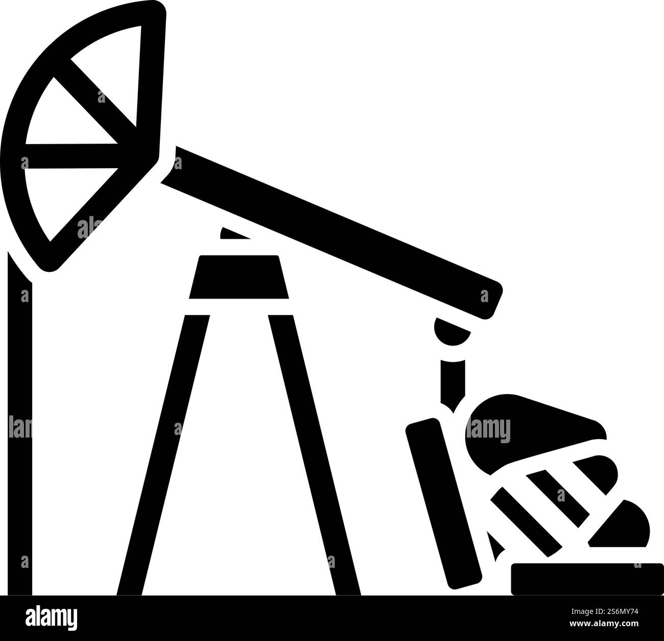 Oil Pump Icon. Black Stencil Design. Vector Illustration Stock Vector ...