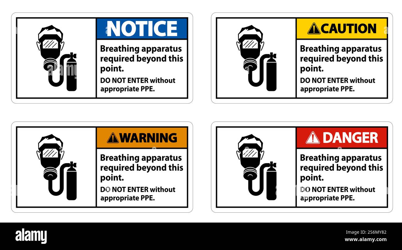 Warning Sign Breathing Apparatus Required Beyond This Point, Do Not ...
