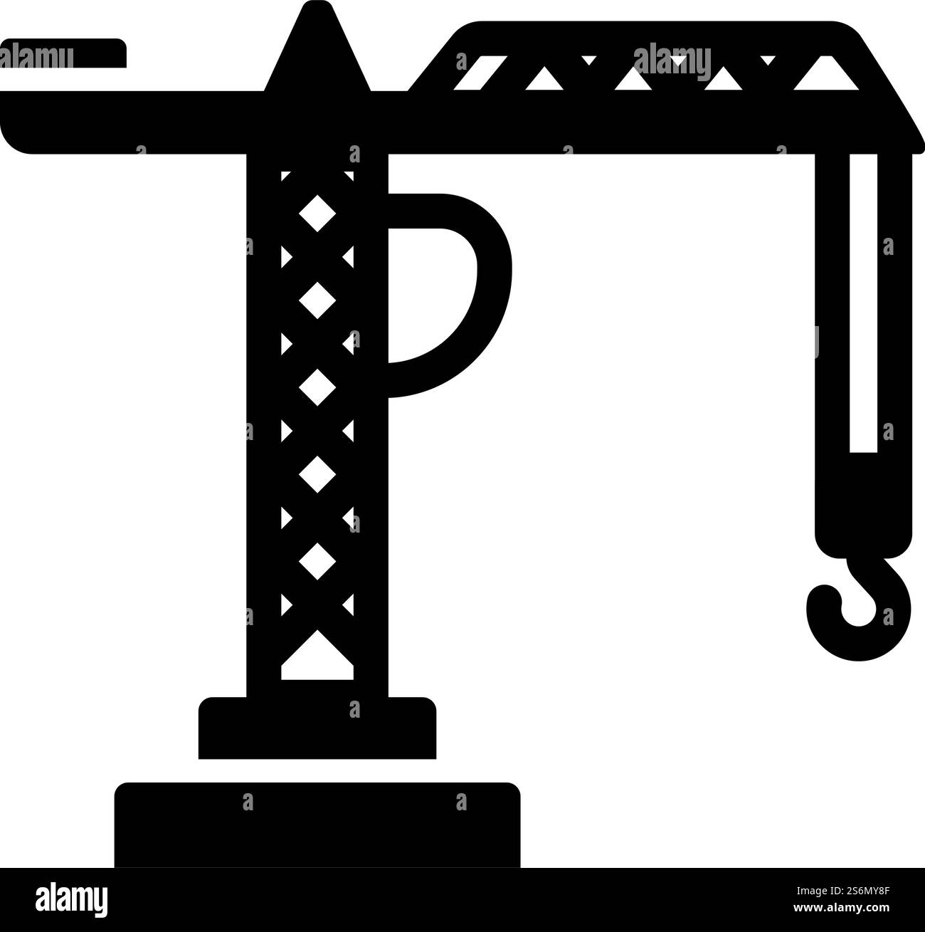 Icon Of Crane. Black Stencil Design. Vector Illustration Stock Vector ...