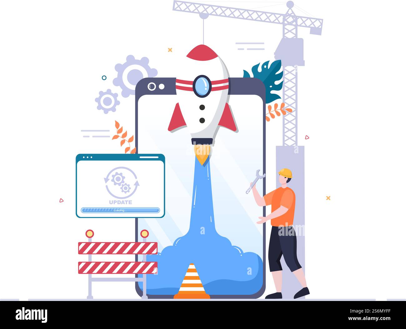 Software System Under Maintenance Vector Illustration. Error Website ...