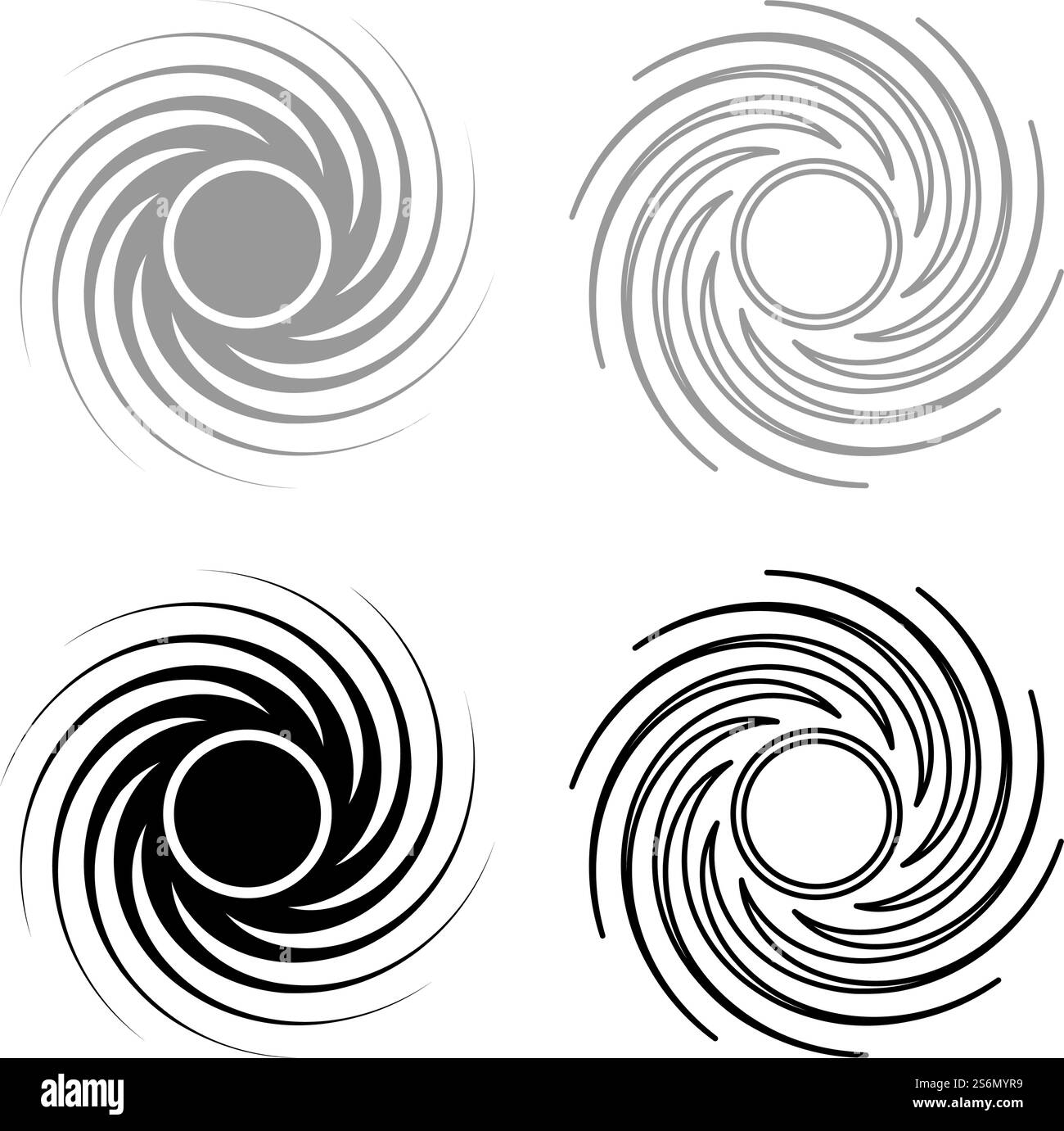 Black hole spiral shape vortex portal set icon grey black color vector illustration flat style ...