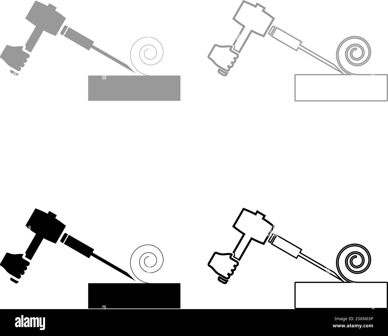Wood hammer with chisel using treatment surface shavings use arm ...
