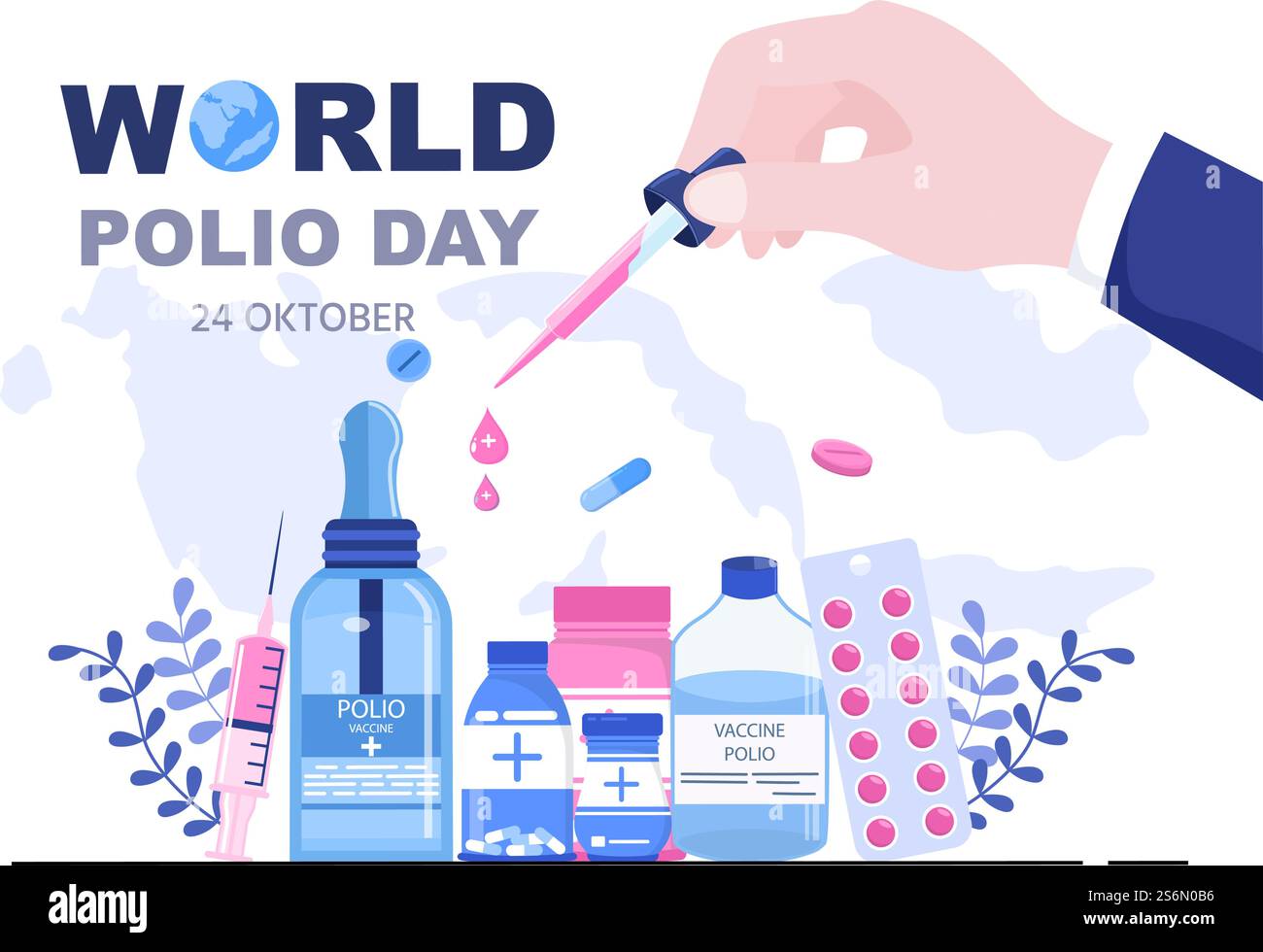 World Polio Day Background Which is Celebrated on October 24 Medicine ...