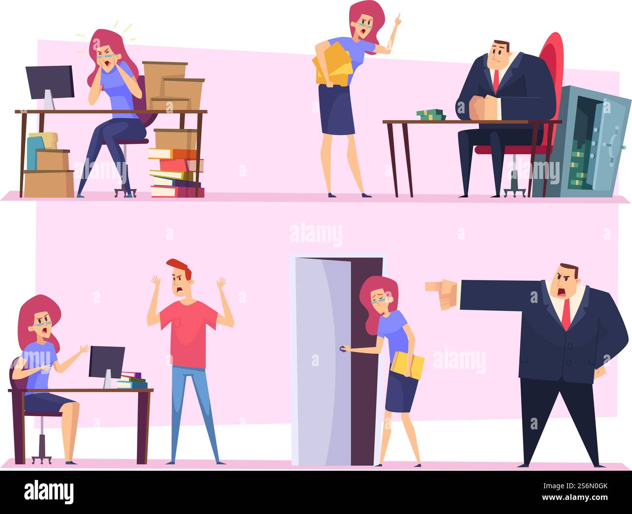 Burnout work. Business manager stuff lazy working angry boss bad ...