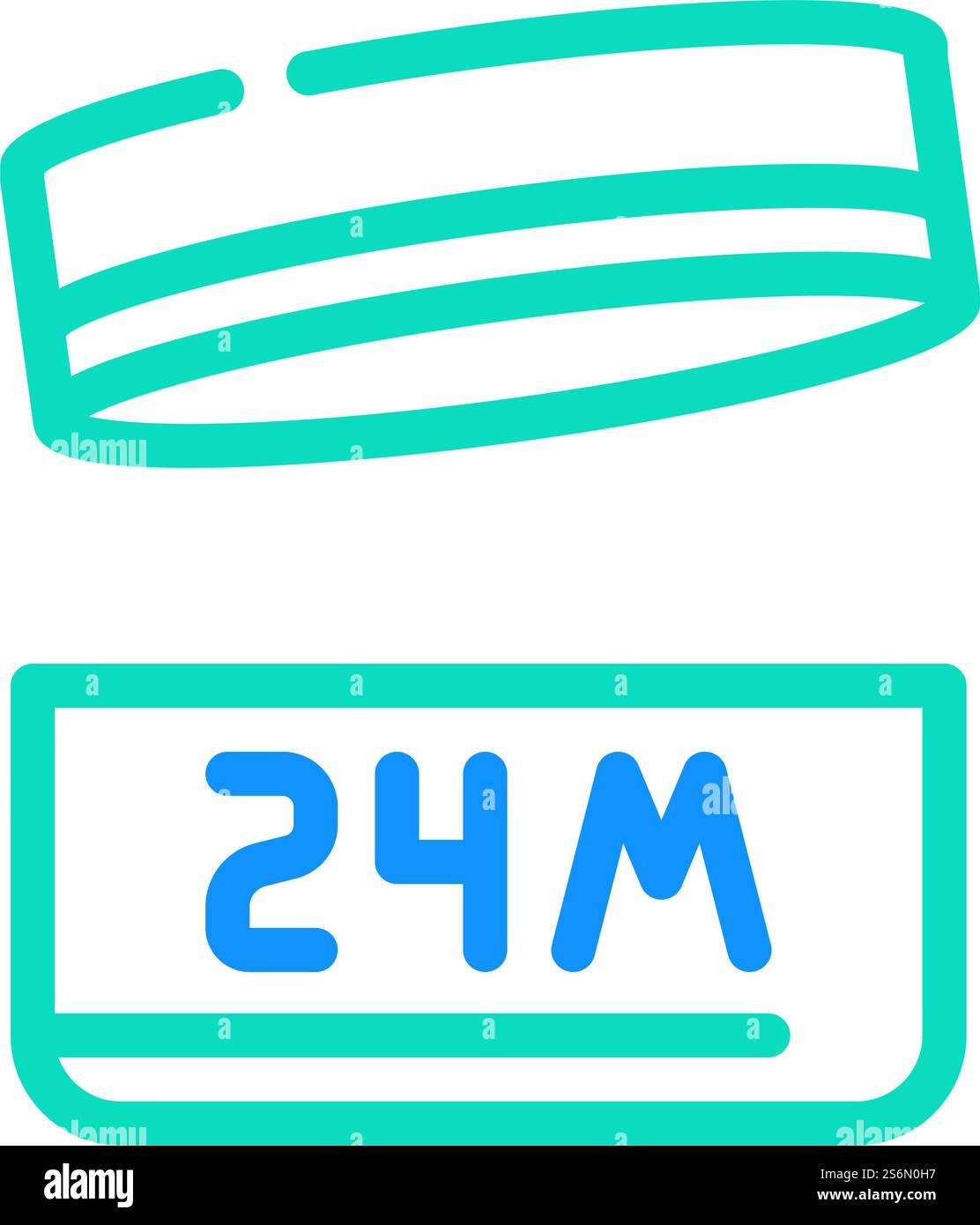 24m period after opening package color icon vector. 24m period after ...