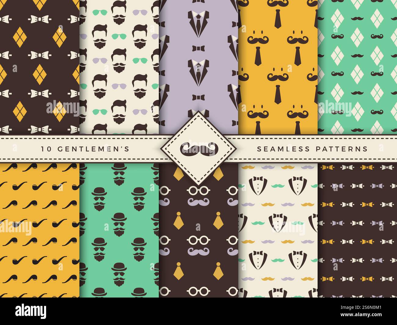Gentlemen patterns. Textile seamless backgrounds for male clothes ...