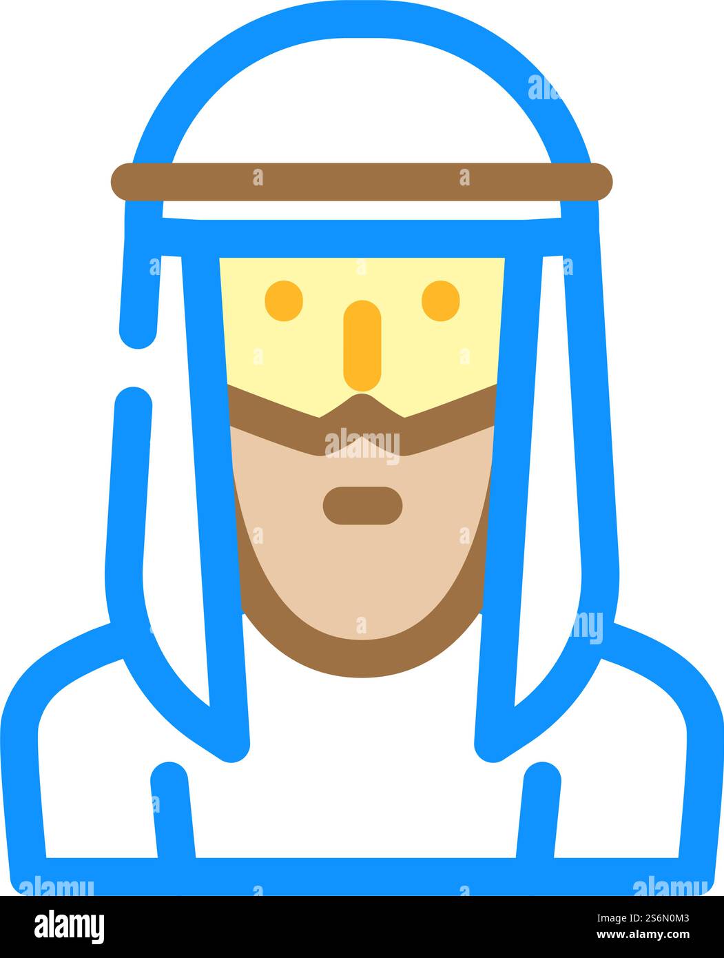 arab muslim guy color icon vector. arab muslim guy sign. isolated ...