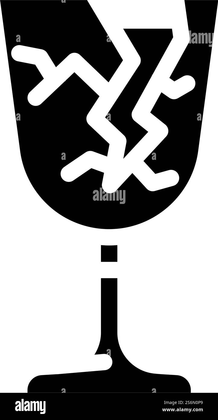 fragile mark glyph icon vector. fragile mark sign. isolated contour ...
