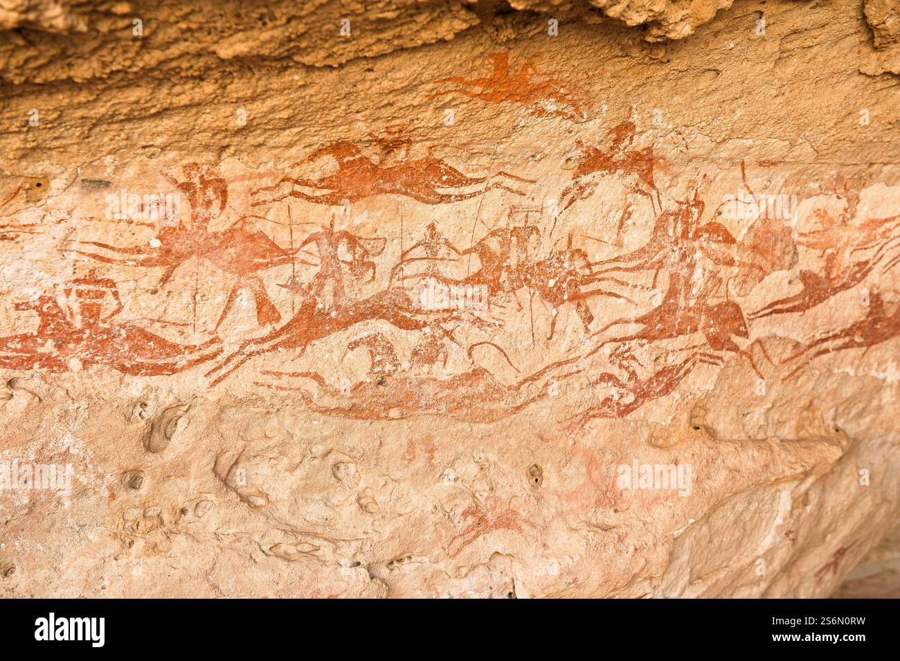 Prehistoric paintings on a rock face in the Sahara Stock Photo - Alamy