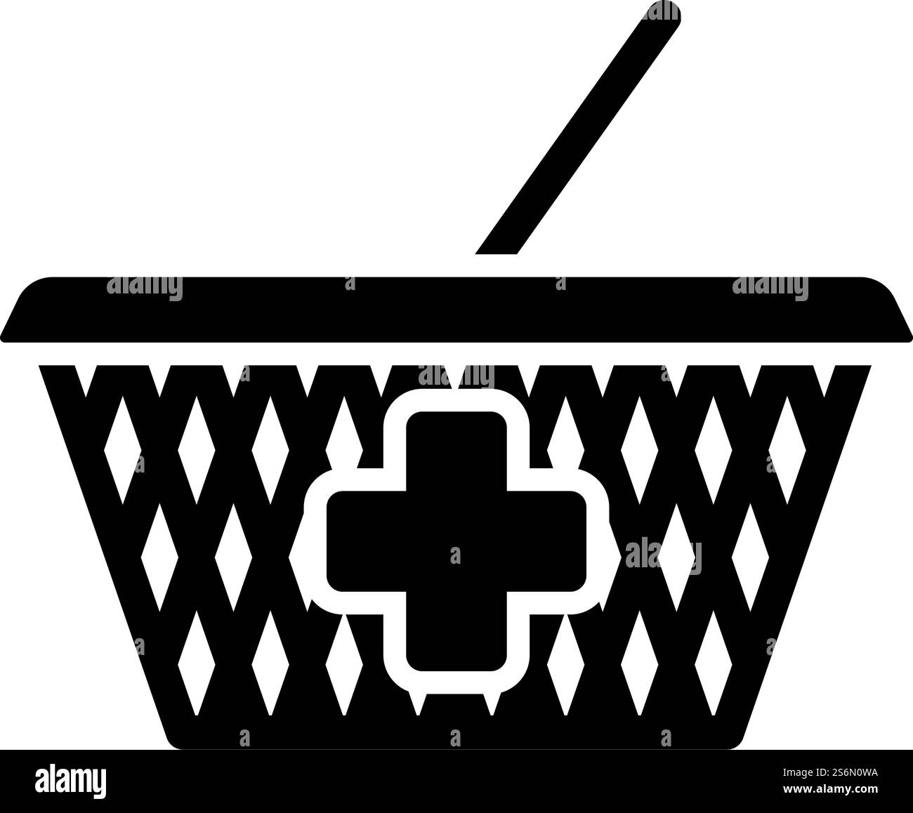 Pharmacy Shopping Cart Icon. Black Stencil Design. Vector Illustration ...