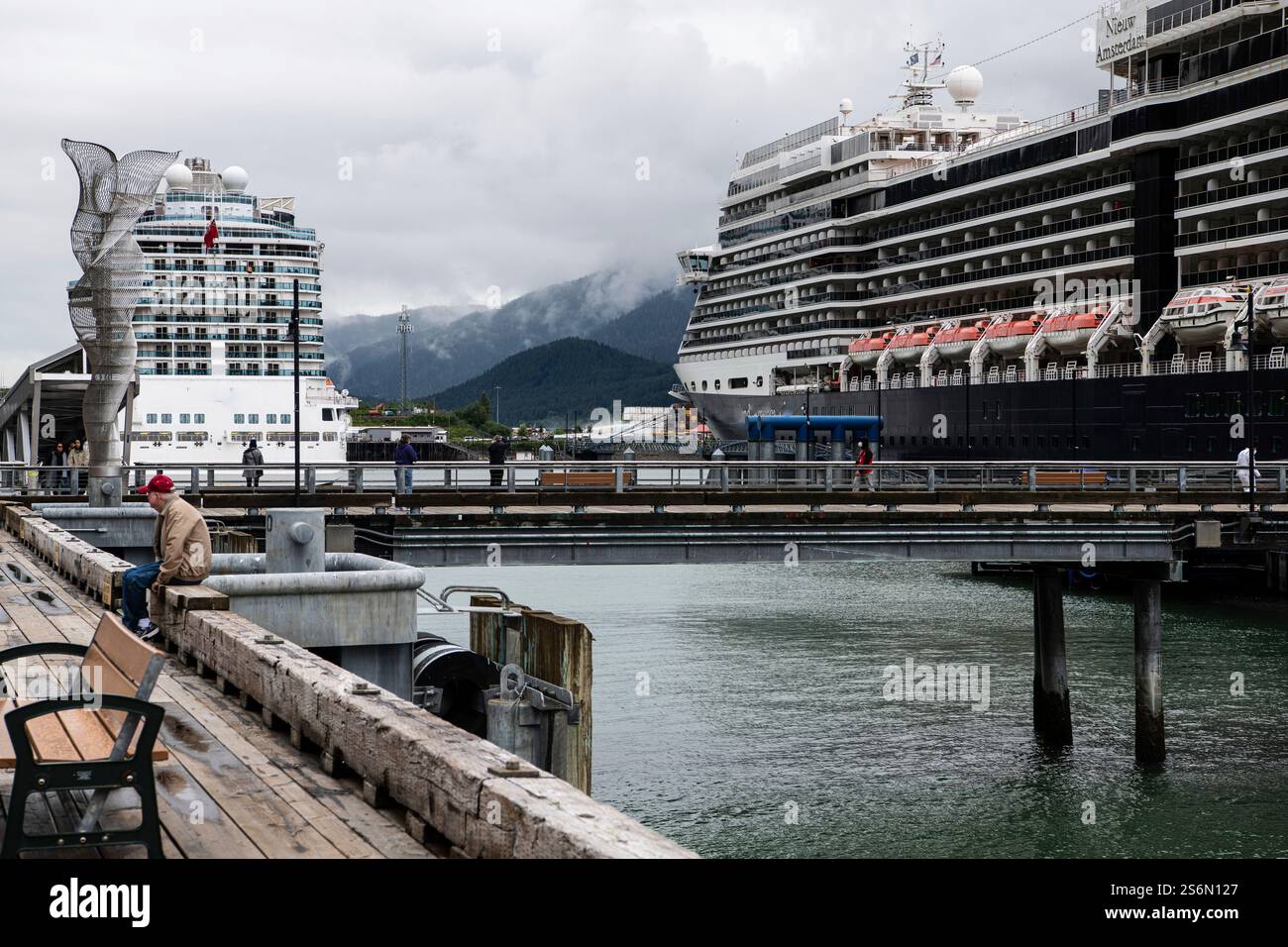 Cruise ships in the harbor of Juneau, Alaska Stock Photo - Alamy