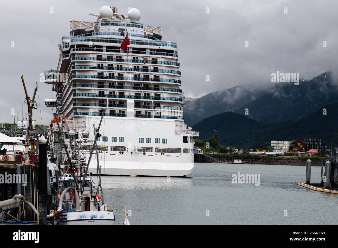 Huge cruise ship in the harbor of Juneau, Alaska Stock Photo - Alamy