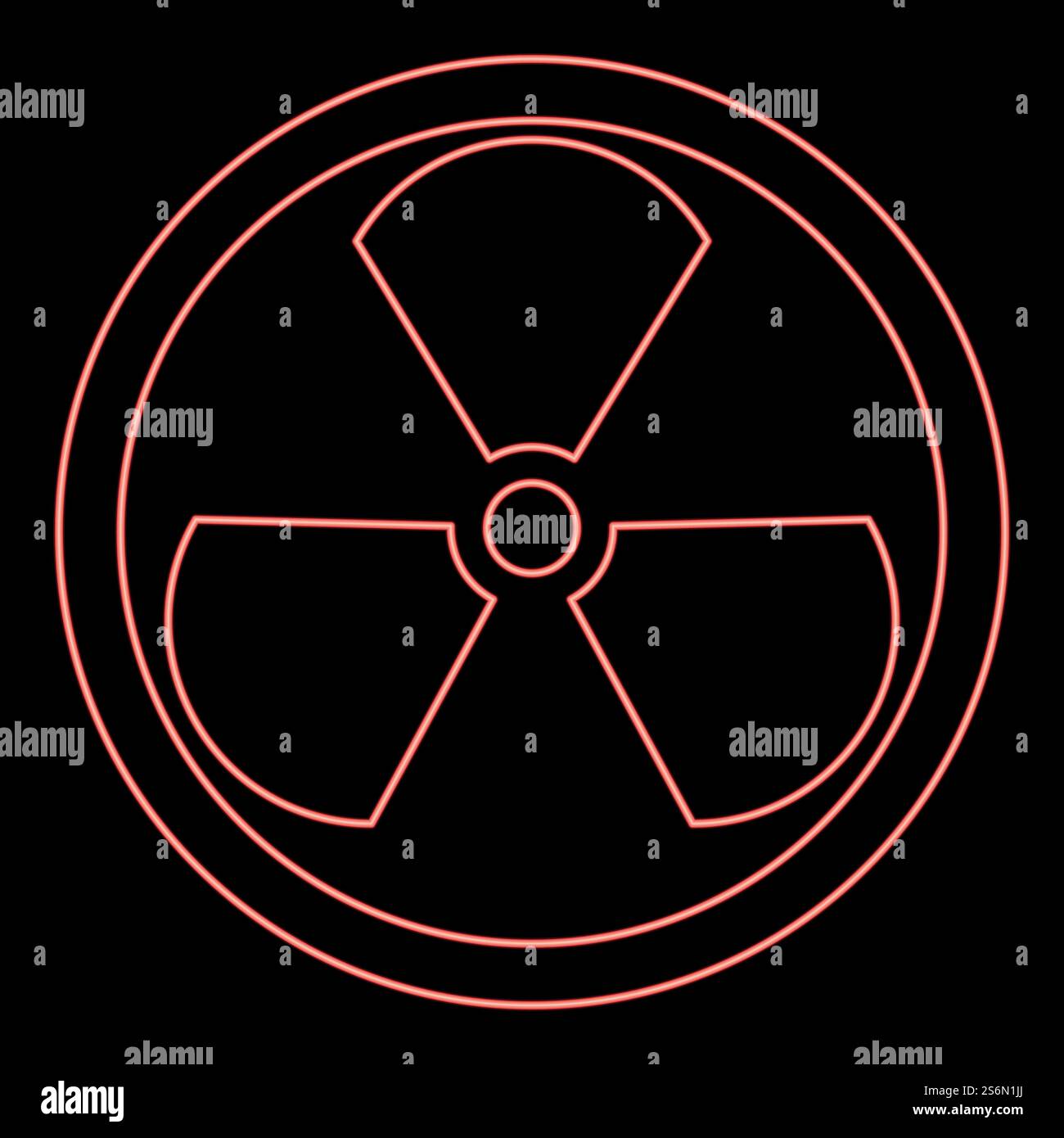 Neon sign radioactive red color vector illustration flat style light ...