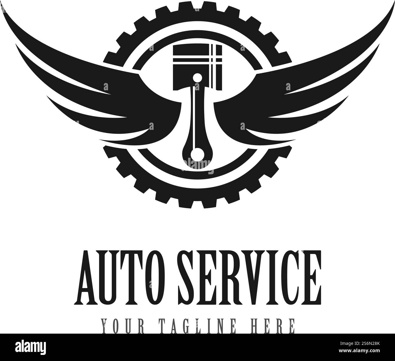 Piston auto service logo vector flat design Stock Vector Image & Art ...
