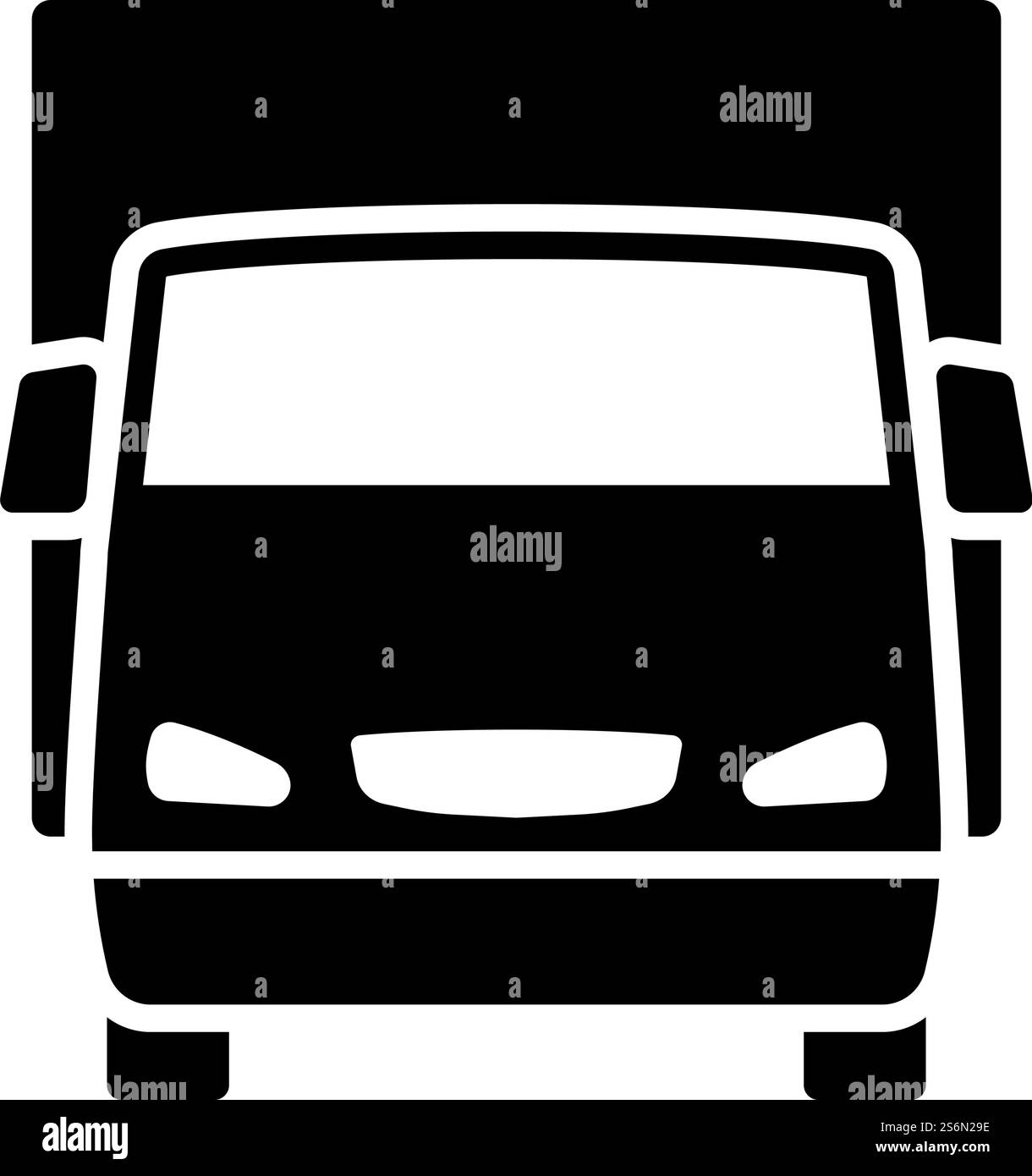 Van Truck Icon. Black Stencil Design. Vector Illustration Stock Vector ...