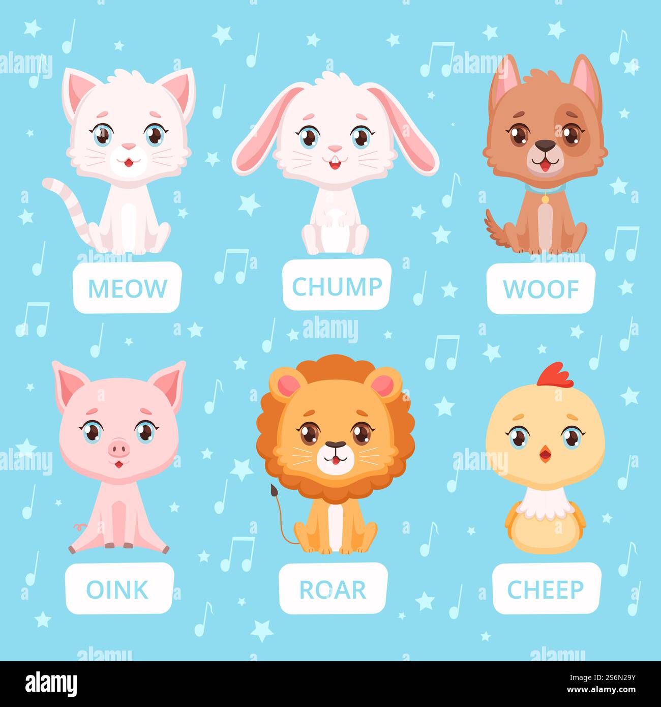 Animals sounds. Zoo characters communication animals talking words ...