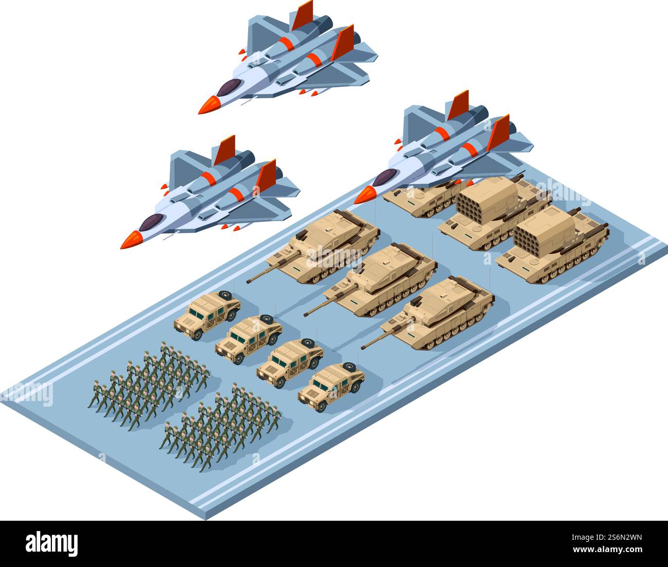 Military parade. Army armor combat uniform soldiers troop and war power ...