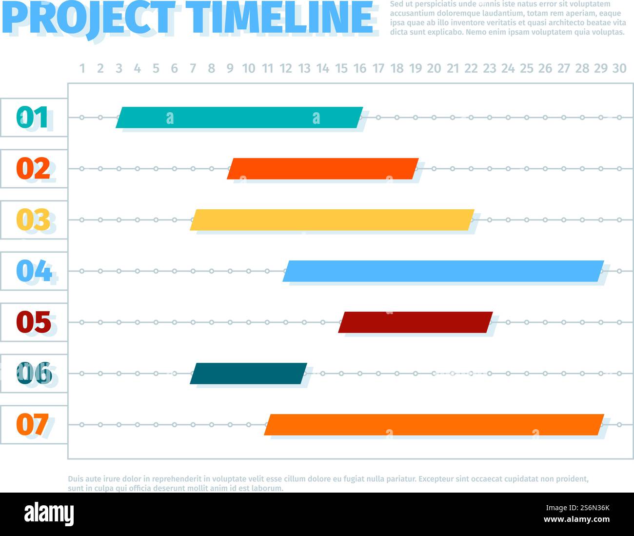 Project schedule. Agenda dates ui interface for project management ...
