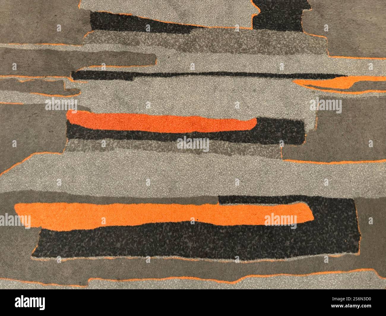 Random customized rug in shades of orange, red, grey, and black color ...