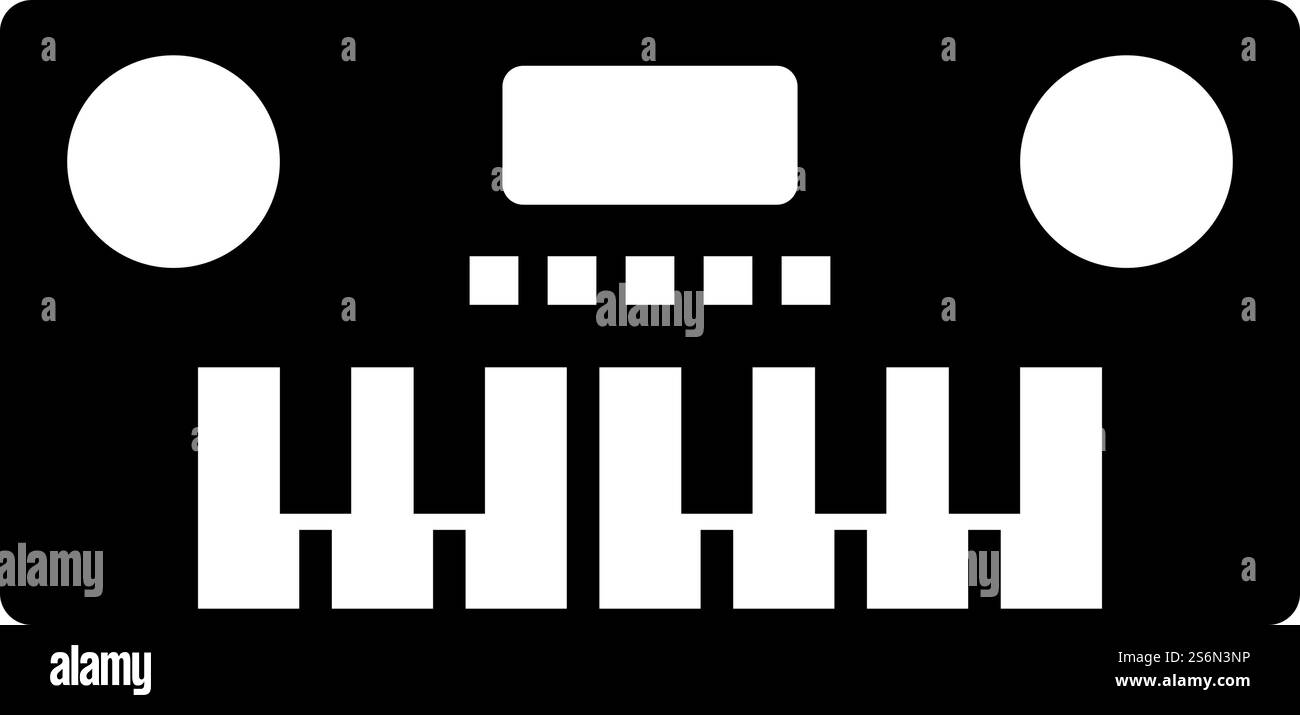 Music Synthesizer Icon. Black Stencil Design. Vector Illustration Stock ...