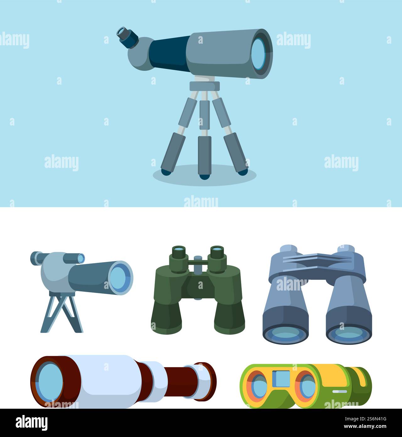 Binoculars. Travel telescope reflection optical tools for outdoor ...