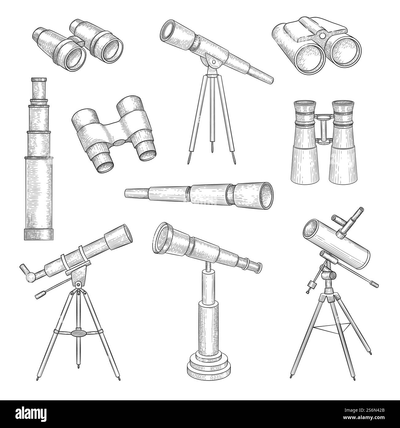 Doodle binocular. Explorer equipment for travellers binocular telescope ...