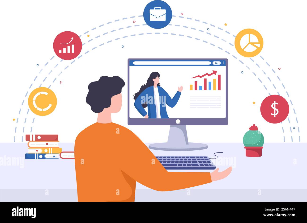 Business Online Training, Seminar or Courses Background Vector ...