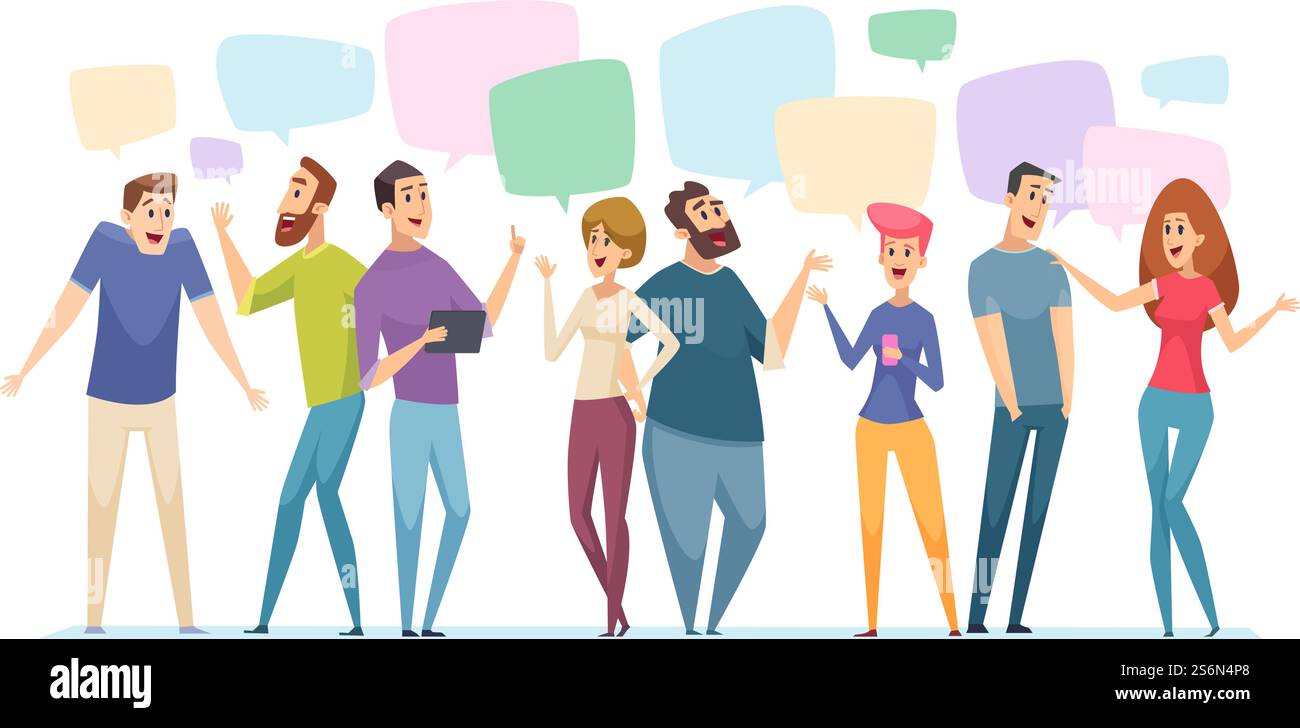 People conversation. Speech bubble on communication persons dialogue ...