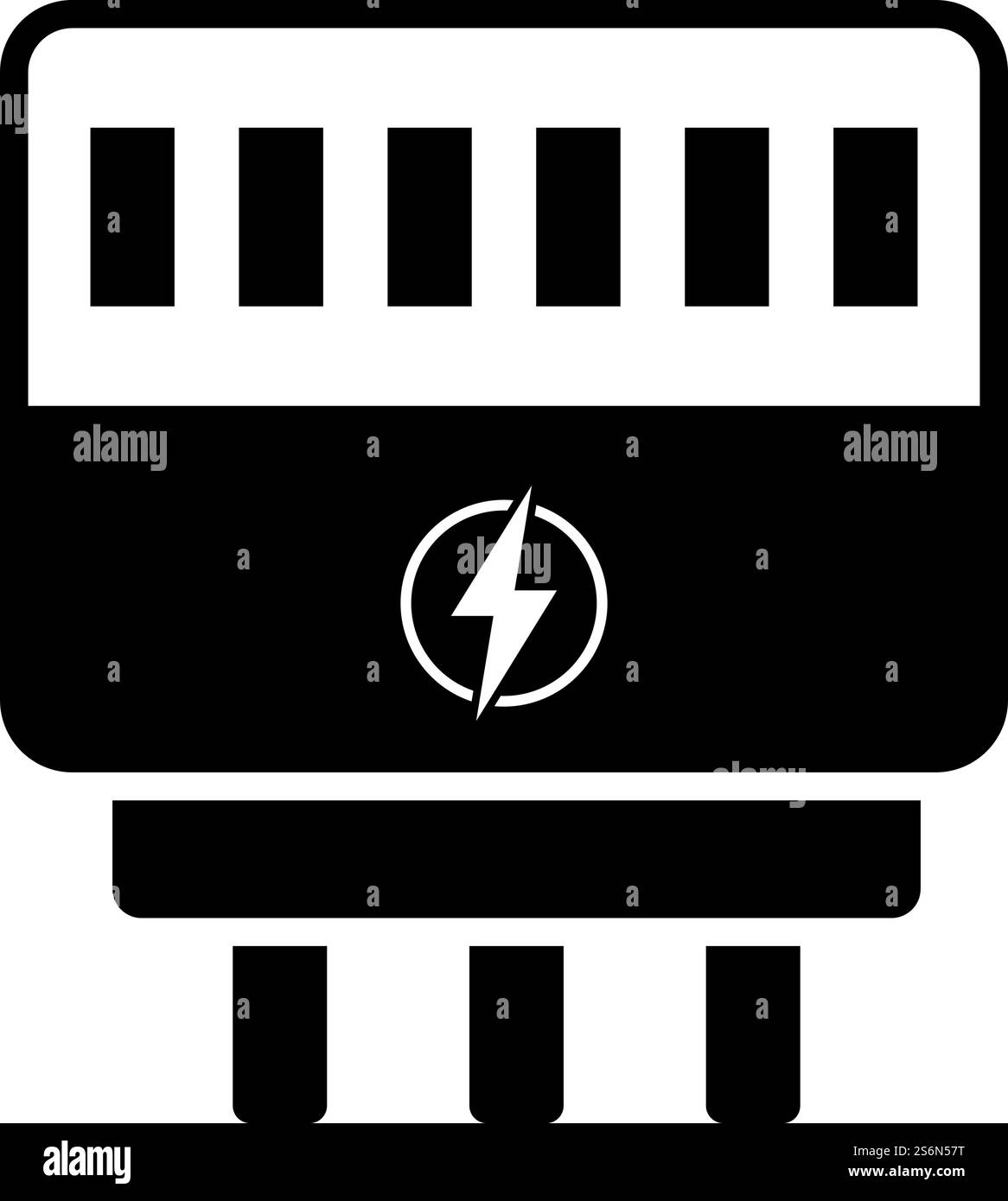 Electric Meter Icon. Black Stencil Design. Vector Illustration Stock ...
