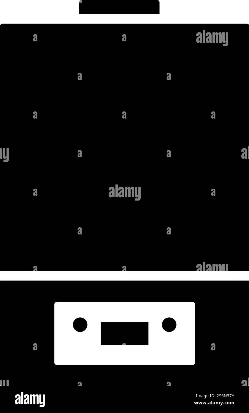 Gas Boiler Icon. Black Stencil Design. Vector Illustration Stock Vector ...