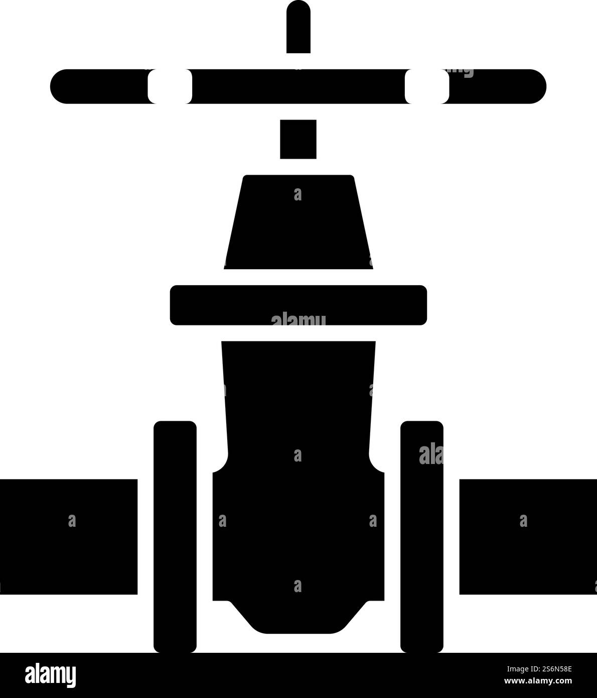Pipe Valve Icon. Black Stencil Design. Vector Illustration Stock Vector ...