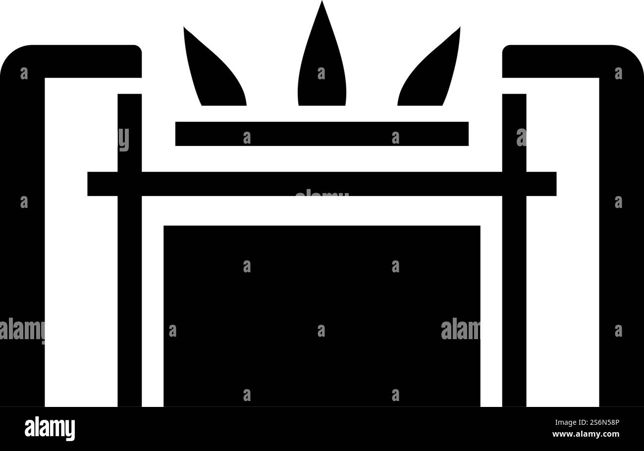 Gas Burner Icon. Black Stencil Design. Vector Illustration Stock Vector ...