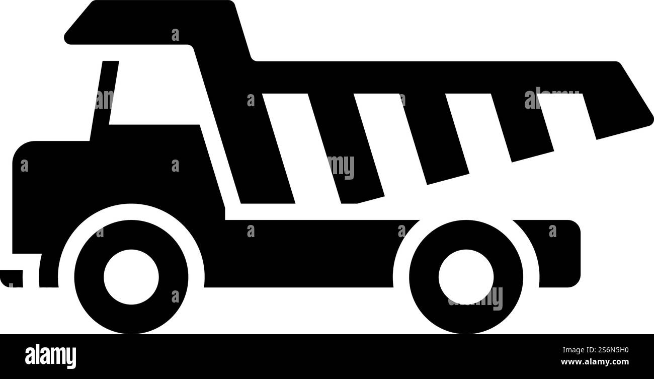 Icon Of Tipper. Black Stencil Design. Vector Illustration Stock Vector ...