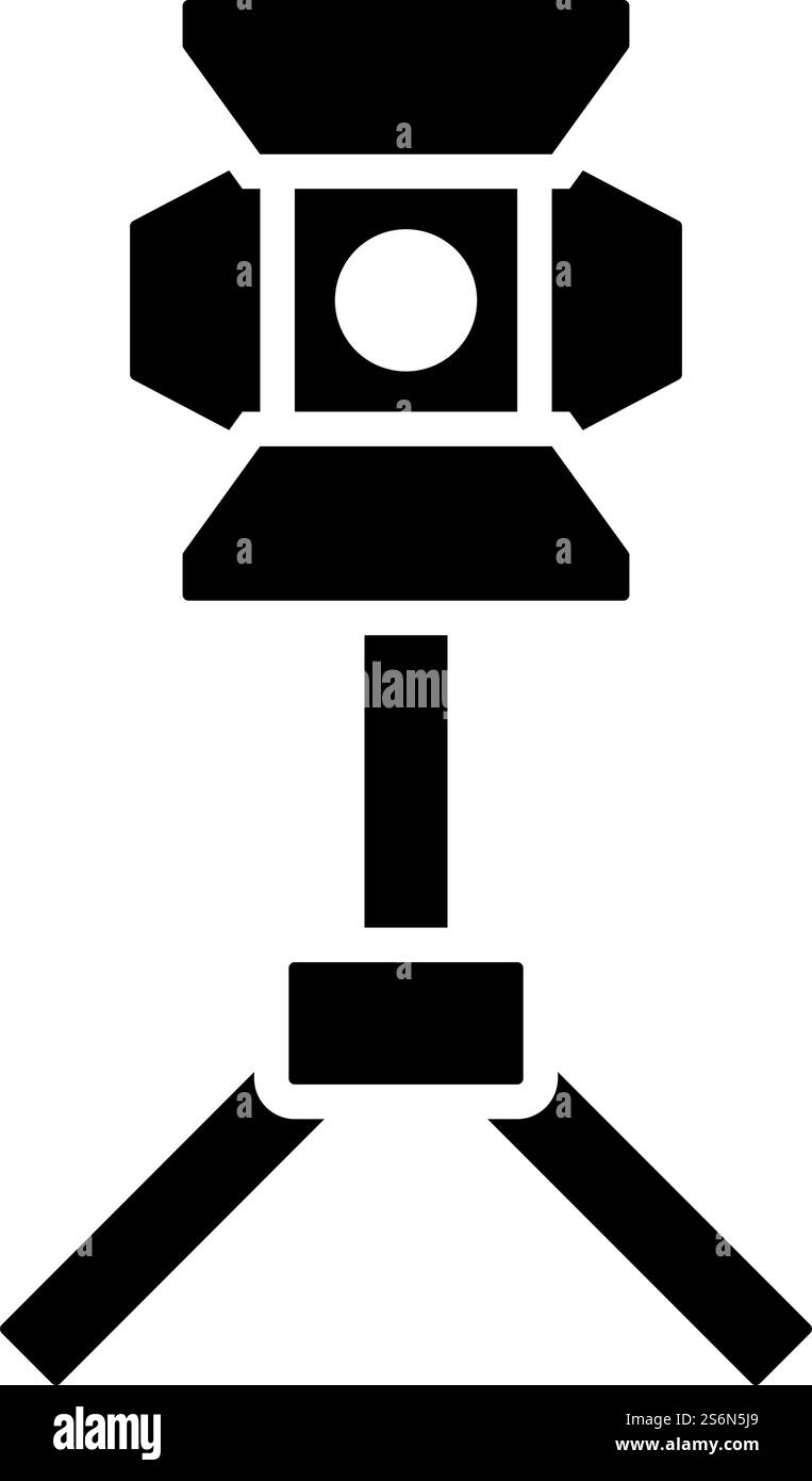 Stage Projector Icon. Black Stencil Design. Vector Illustration Stock ...