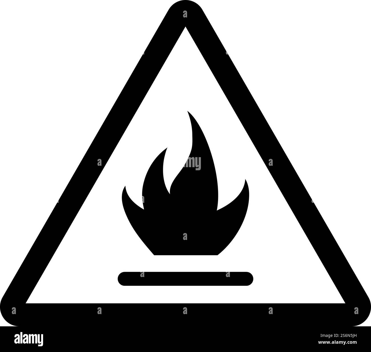 Flammable Icon. Black Stencil Design. Vector Illustration Stock Vector ...