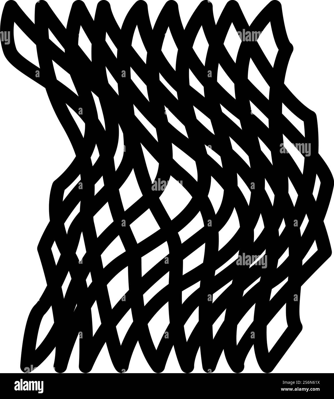 Icon Of Fishing Net. Black Stencil Design. Vector Illustration Stock ...