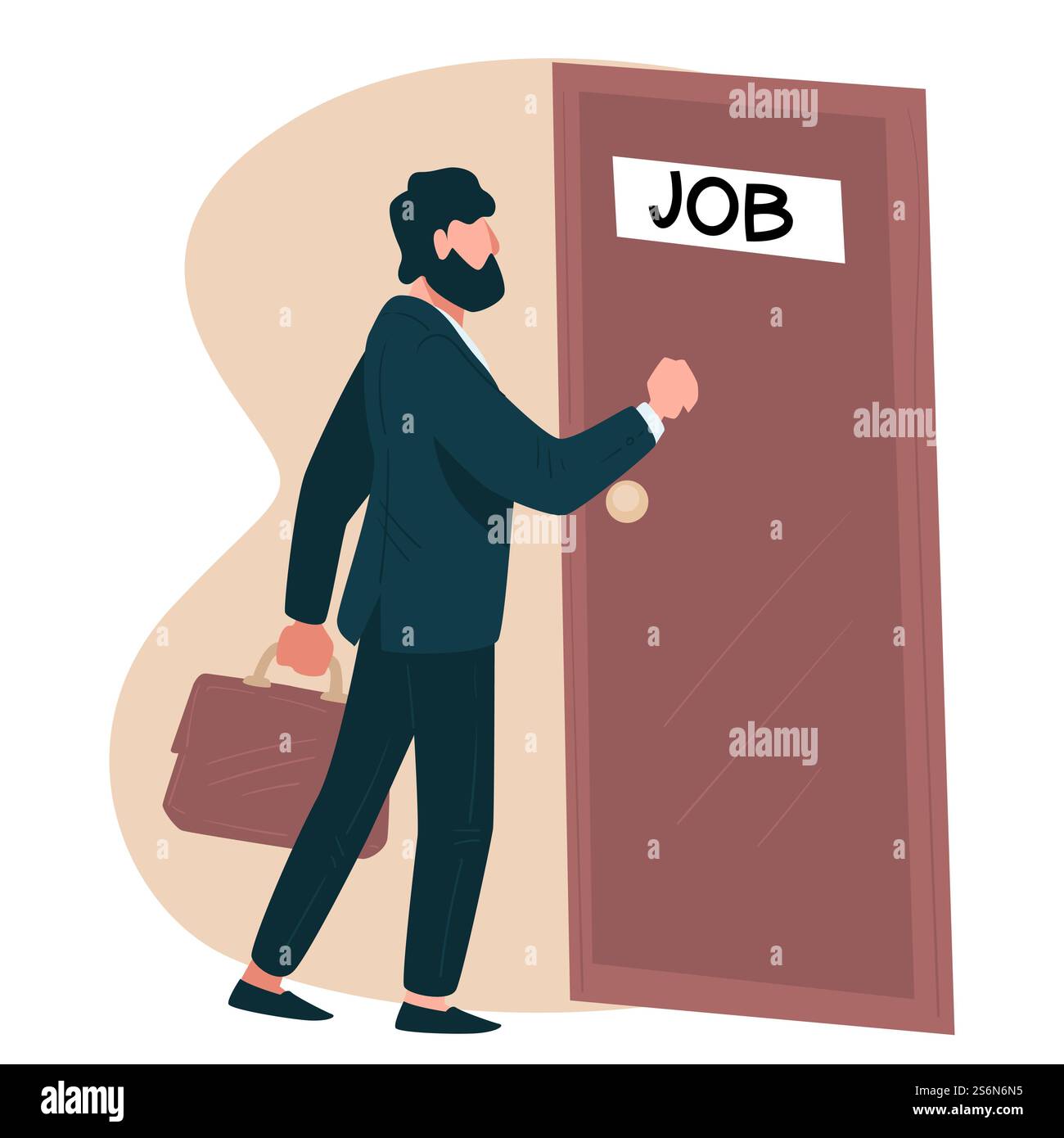 Businessman going on interview with company chief hi-res stock ...