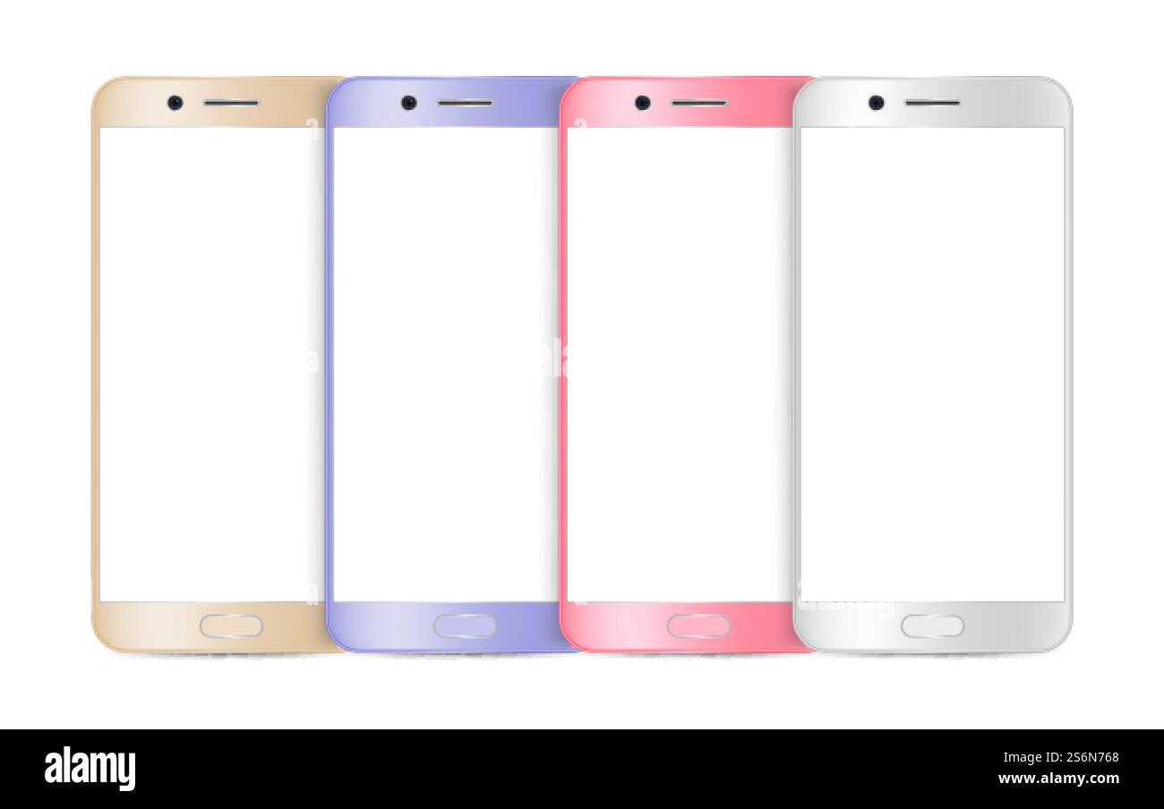 Smartphone mockup. Realistic mobile phone, gadgets isolated on white ...
