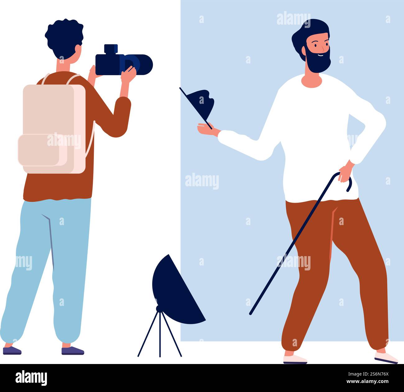 Actor photo session. Male photographer and creative man. Photo in ...