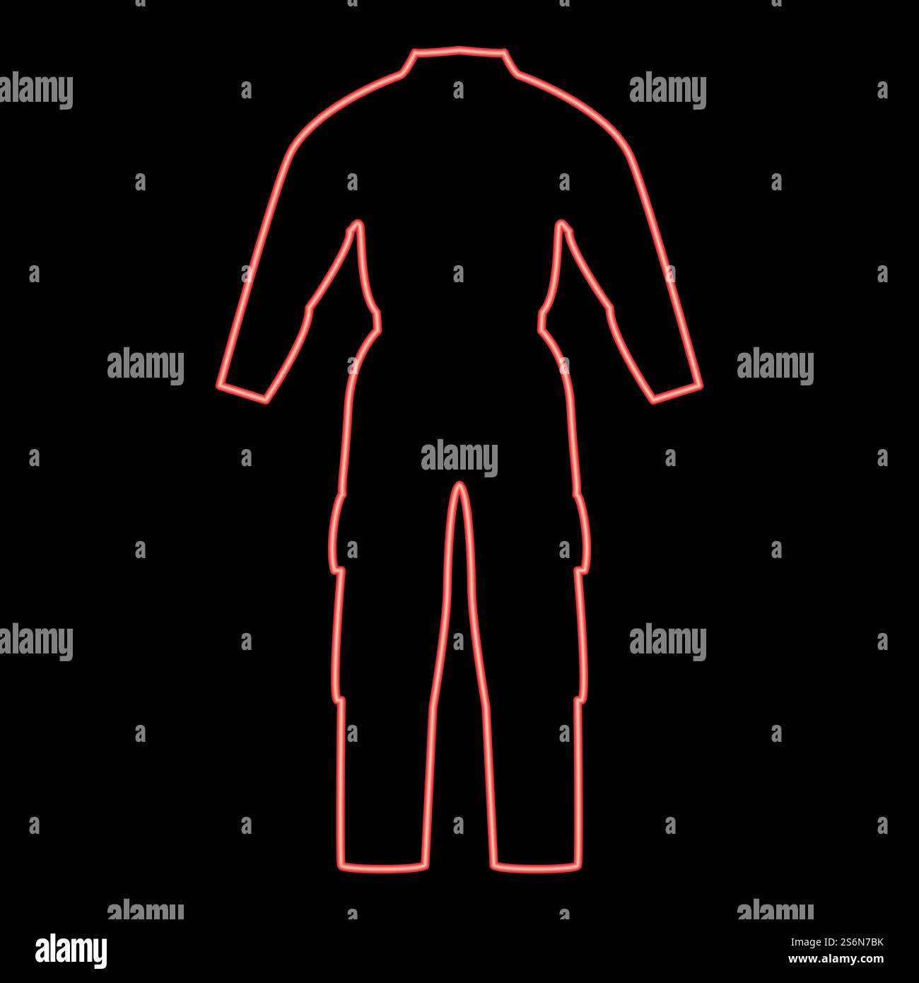 Neon coverall red color vector illustration flat style light image ...