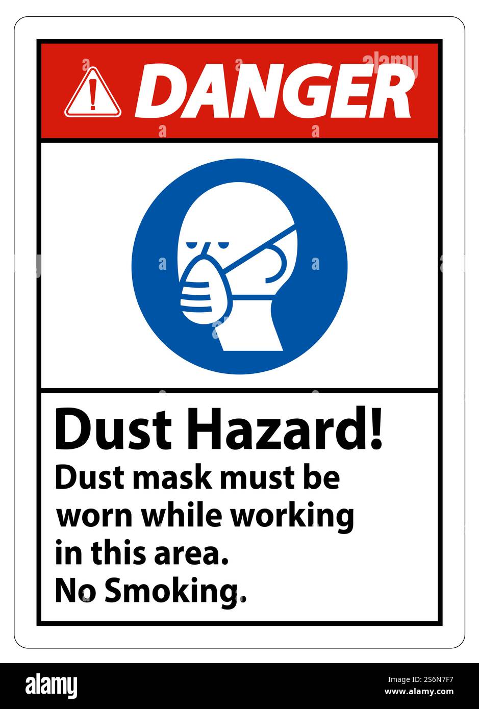 Danger No Smoking Sign Dust Hazard Dust Mask Must Be Worn While Working ...