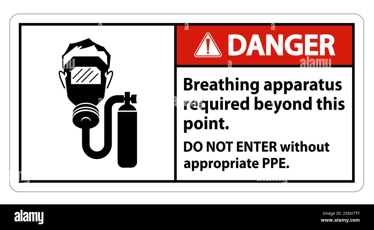 Danger Sign Breathing Apparatus Required Beyond This Point, Do Not ...