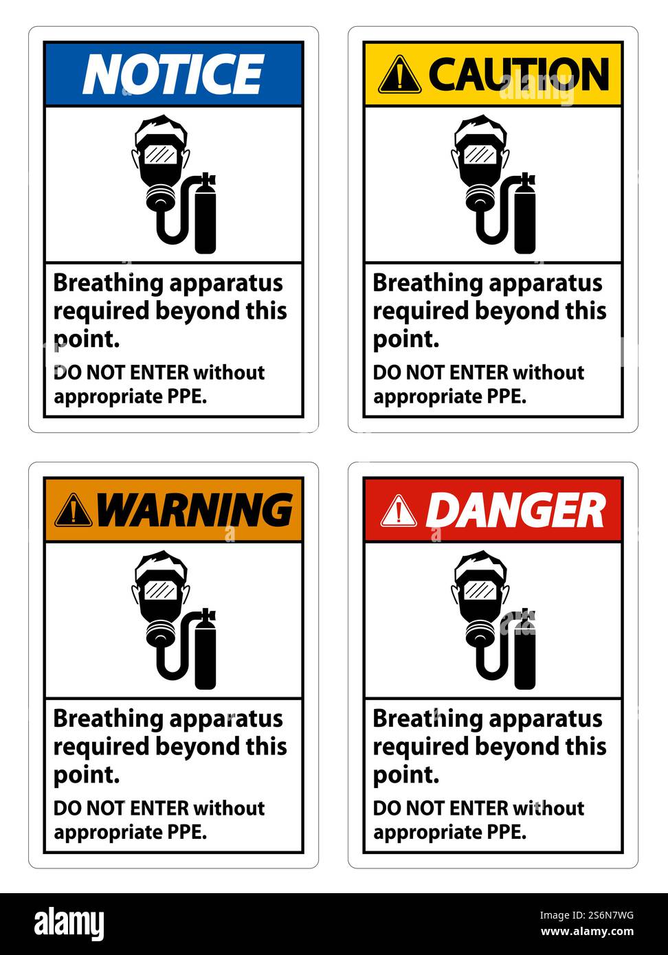 Warning Sign Breathing Apparatus Required Beyond This Point, Do Not ...