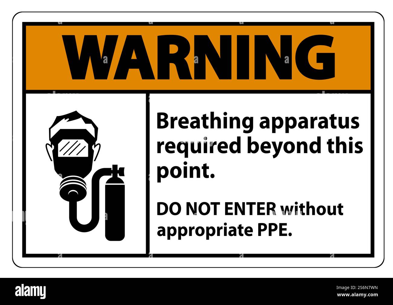 Warning Sign Breathing Apparatus Required Beyond This Point, Do Not ...