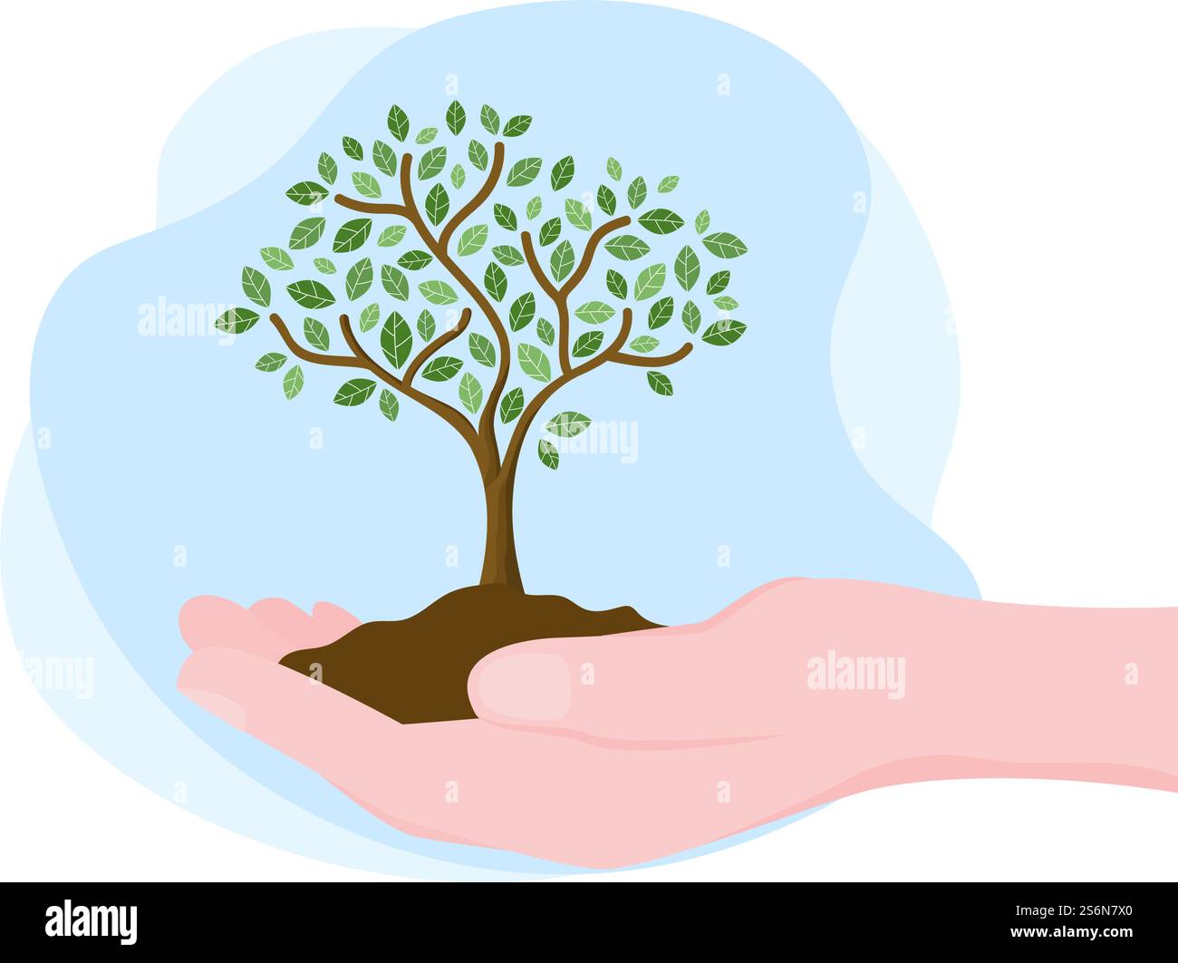 People Planting Trees Flat Cartoon Vector Illustration With Gardening ...