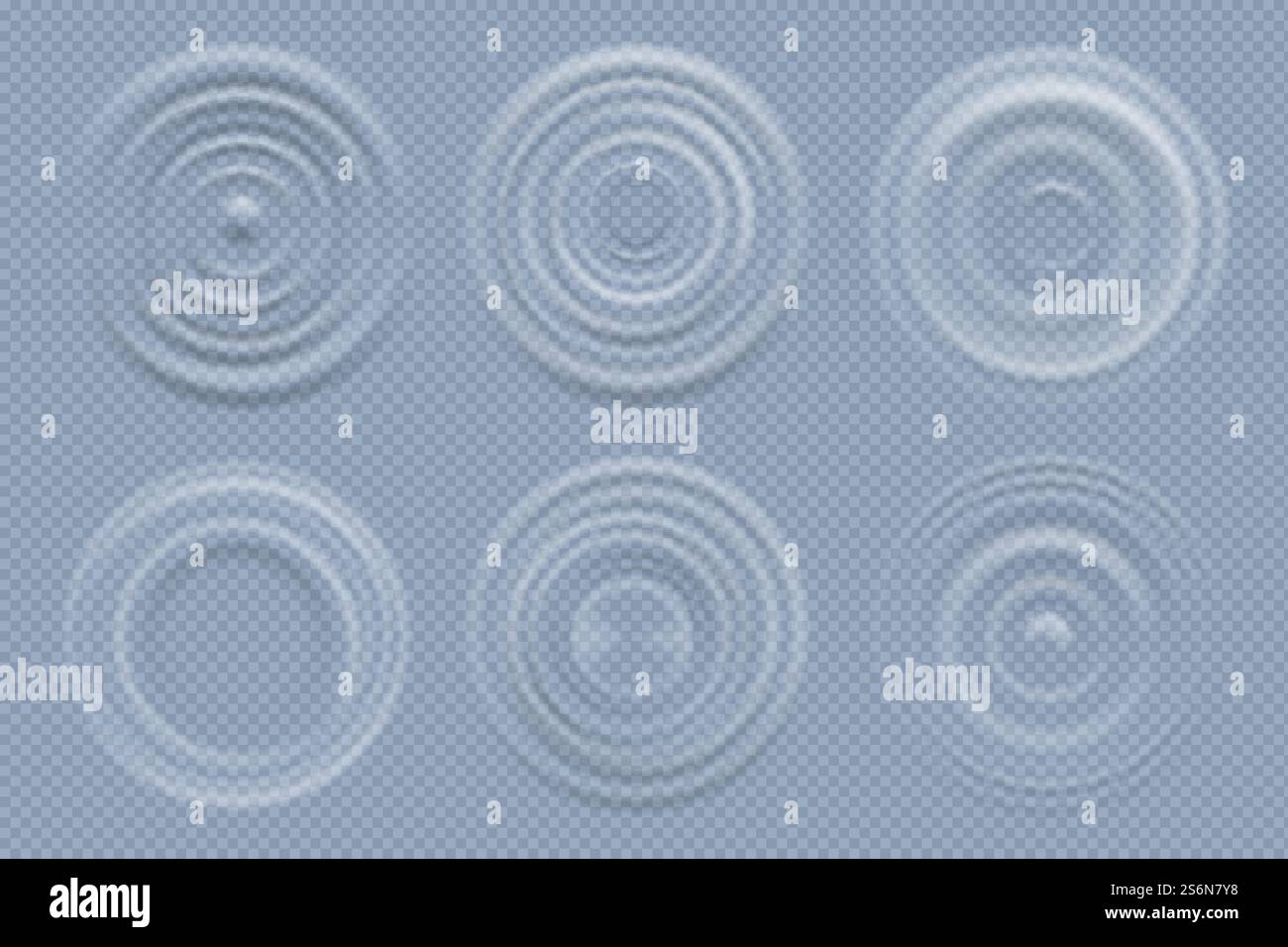 Water circles. Realistic round shapes of liquids top view waves vector ...