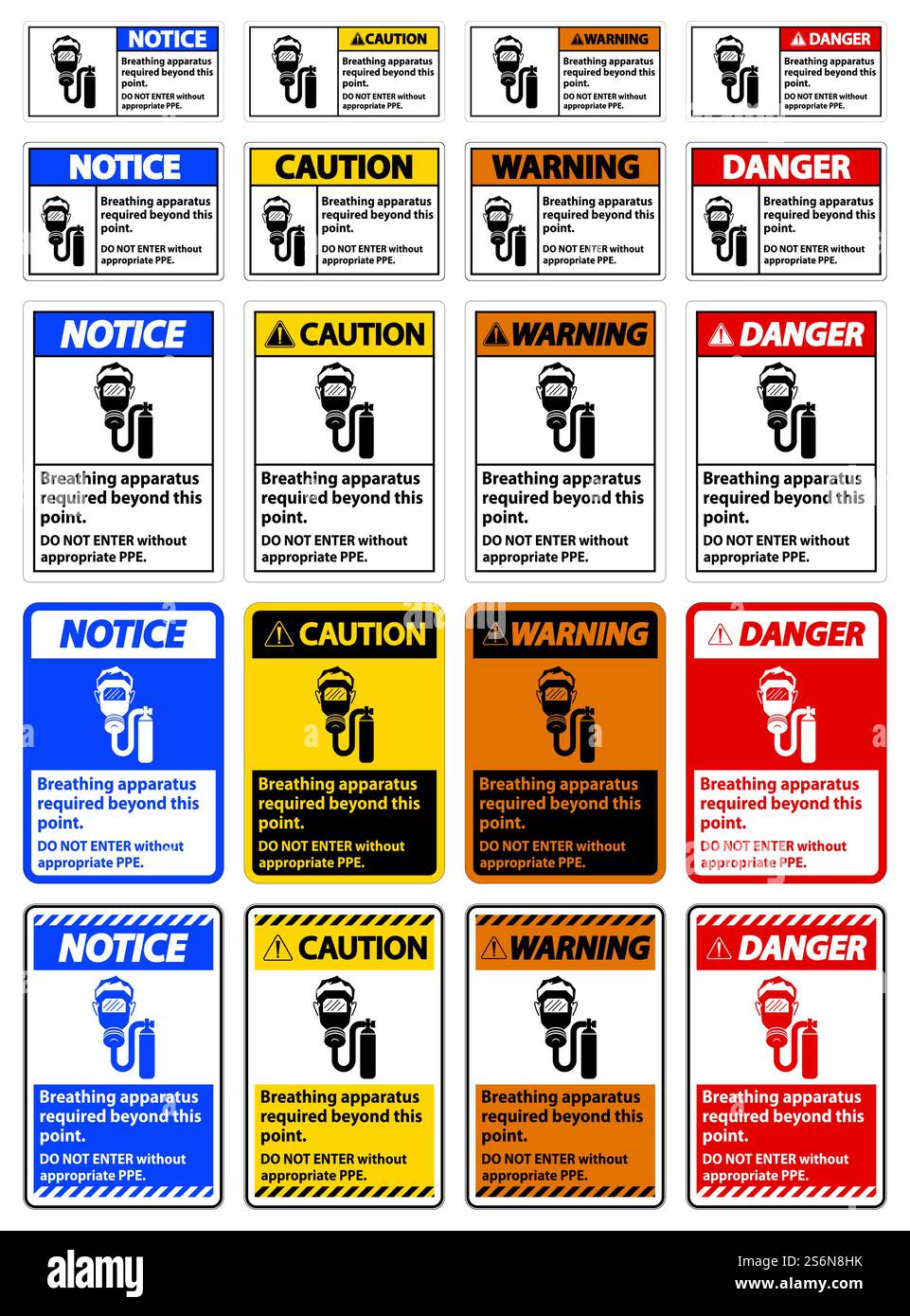 Warning Sign Breathing Apparatus Required Beyond This Point, Do Not ...